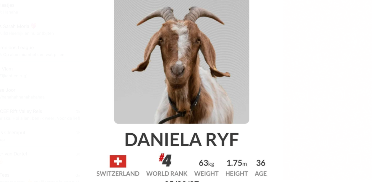 PTO changes profile picture of Daniela Ryf to that of a…. goat ...